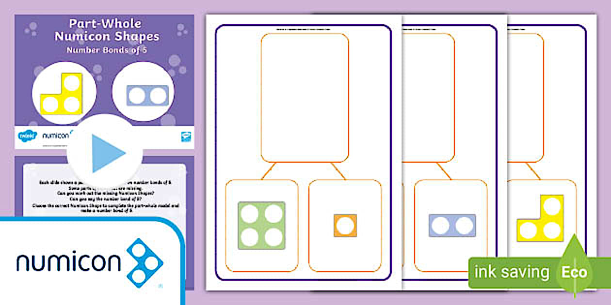 👉 Numicon Shapes: Part-Whole Model Number Bonds of 5 Pack